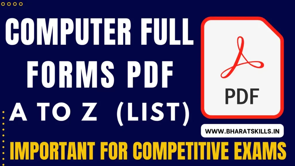 Computer Full Forms PDF A To Z List Download For Competition
